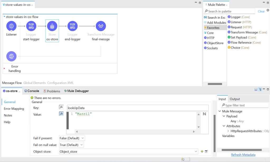 MuleSoft: How to Store and Retrieve Data in an Object Store Connector? - Massil Technologies